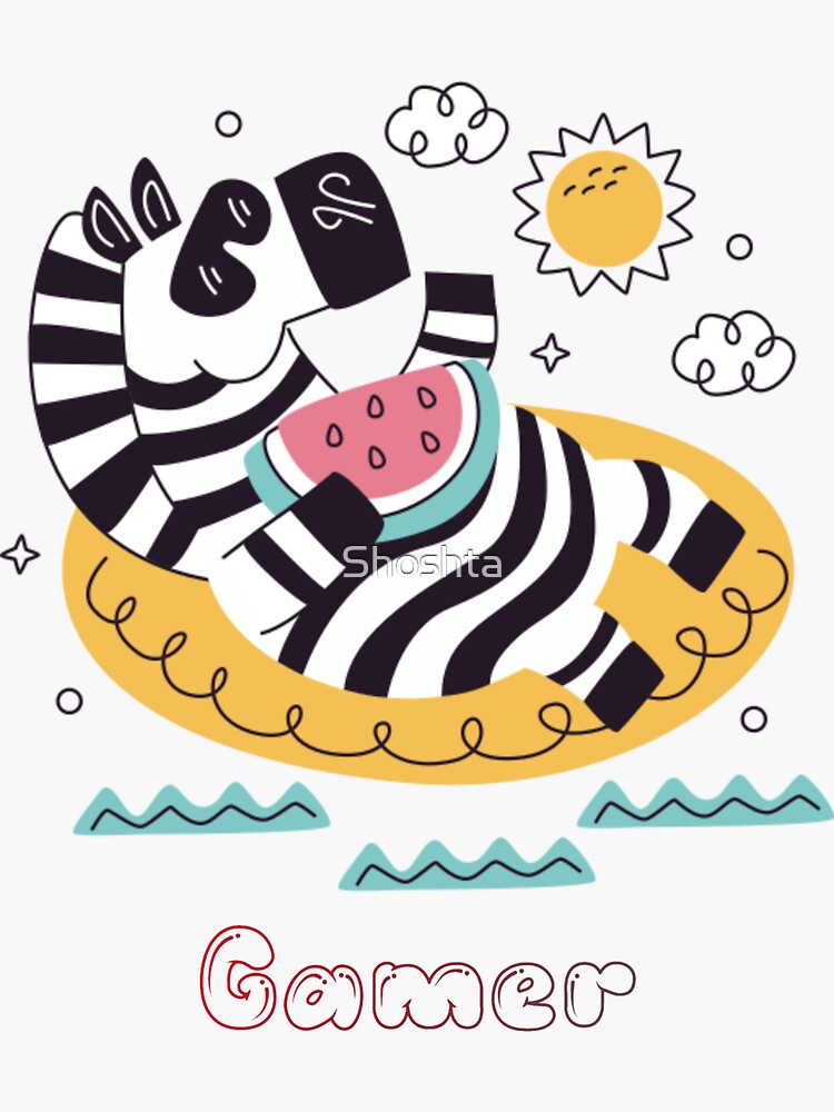 "zebra gamer" Sticker for Sale by Shoshta | Redbubble