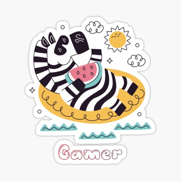 "zebra gamer" Sticker for Sale by Shoshta | Redbubble