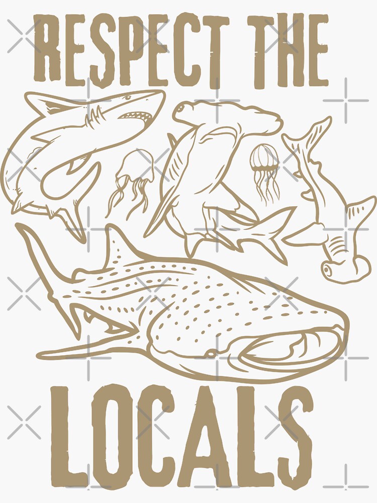 "Protect The Ocean Whale Shark, Respect The Locals Gift" Sticker for Sale by BronikowskiART ...