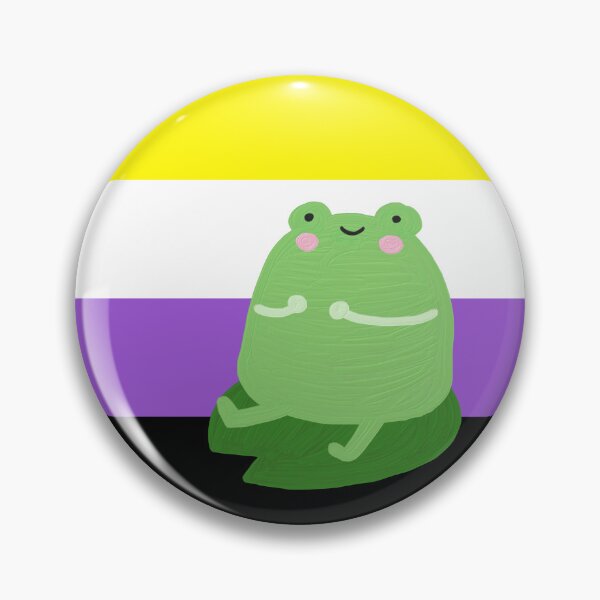 "Non-binary pride flag frog" Pin for Sale by RandomlyRainbow | Redbubble