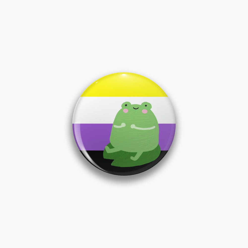 "Non-binary pride flag frog" Pin for Sale by RandomlyRainbow | Redbubble