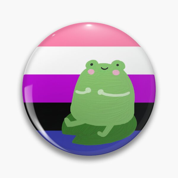 "Genderfluid pride flag frog" Pin for Sale by RandomlyRainbow | Redbubble