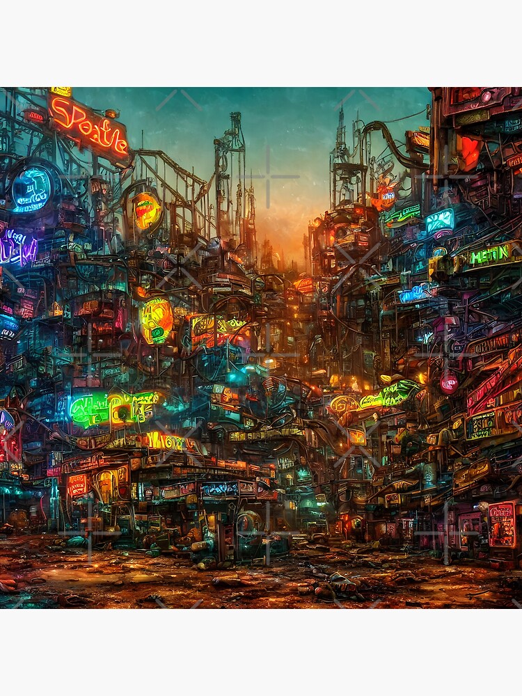 "Futuristic Theme Park with stunning light" Poster for Sale by ...