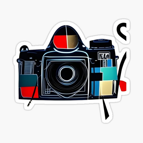 "Colorful DSLR camera" Sticker for Sale by nscene | Redbubble