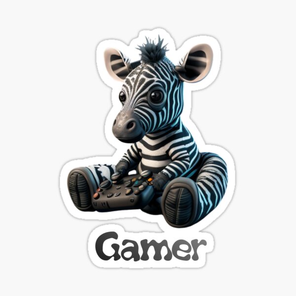 "zebra gamer" Sticker for Sale by Shoshta | Redbubble