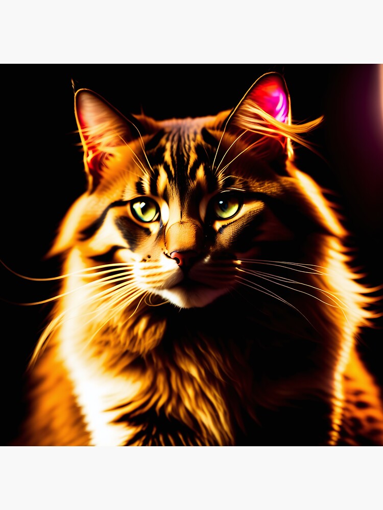 "Golden cat in a beautiful lightning" Sticker for Sale by AlePosters ...