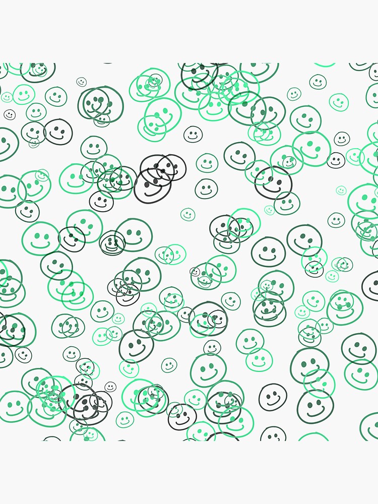 "Smiley Face - Green " Sticker for Sale by FinapplePudding | Redbubble
