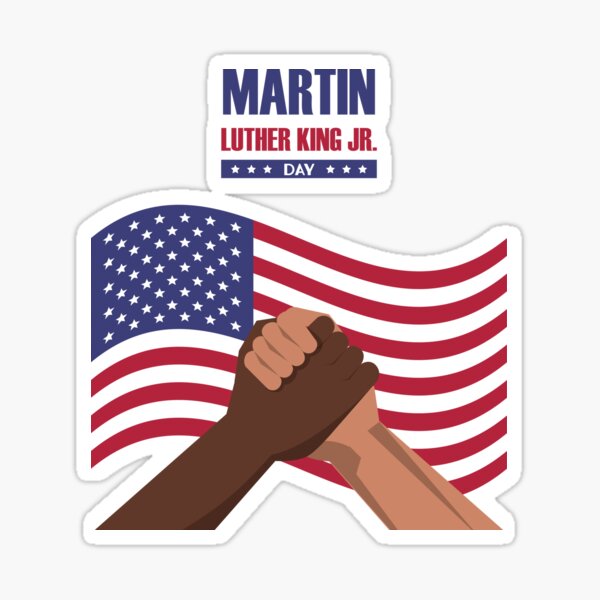 "Martin Luther King Jr Day and the USA Flag" Sticker by Treasold ...