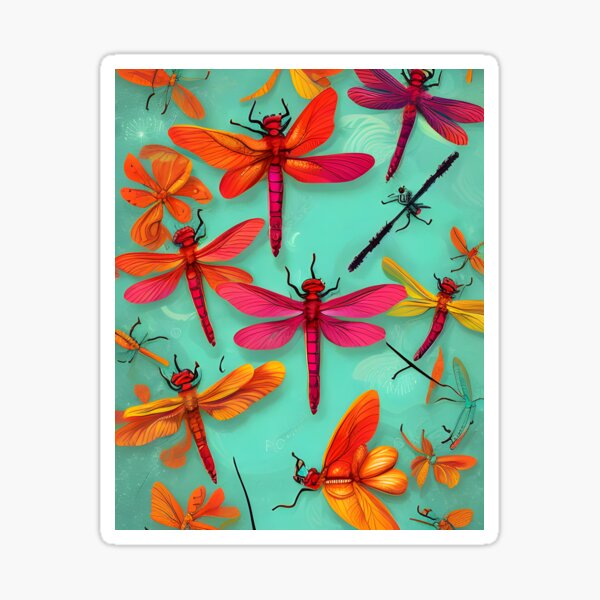 "Dragonflies" Sticker for Sale by Bizaire | Redbubble