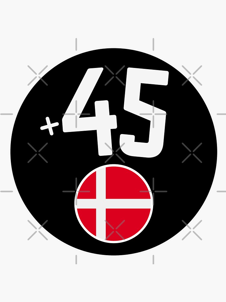 "DENMARK country code +45 badge" Sticker for Sale by LeddsoDello ...