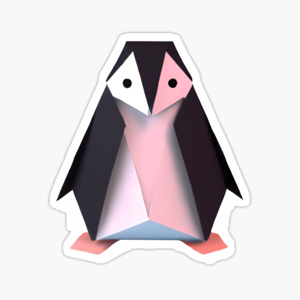 "CUTE PAPER FOLDING PENGUIN (AI generated)" Sticker for Sale by ...