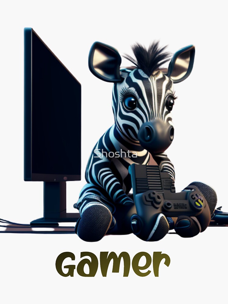 "zebra gamer" Sticker for Sale by Shoshta | Redbubble