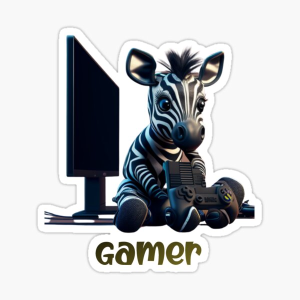 "zebra gamer" Sticker for Sale by Shoshta | Redbubble