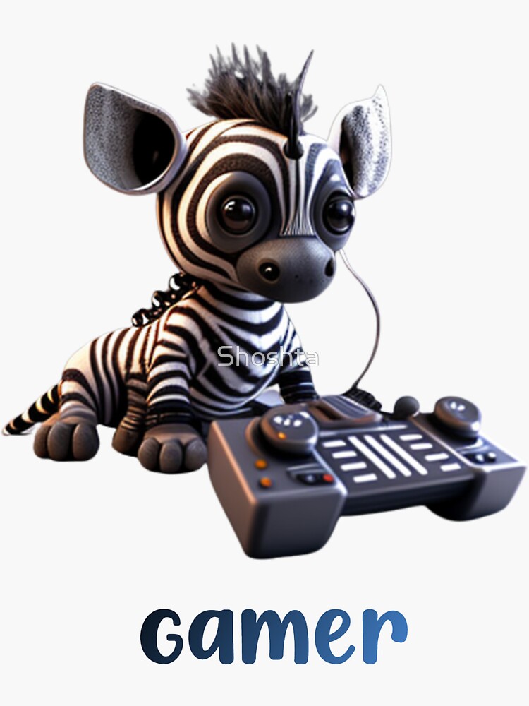 "zebra gamer" Sticker for Sale by Shoshta | Redbubble