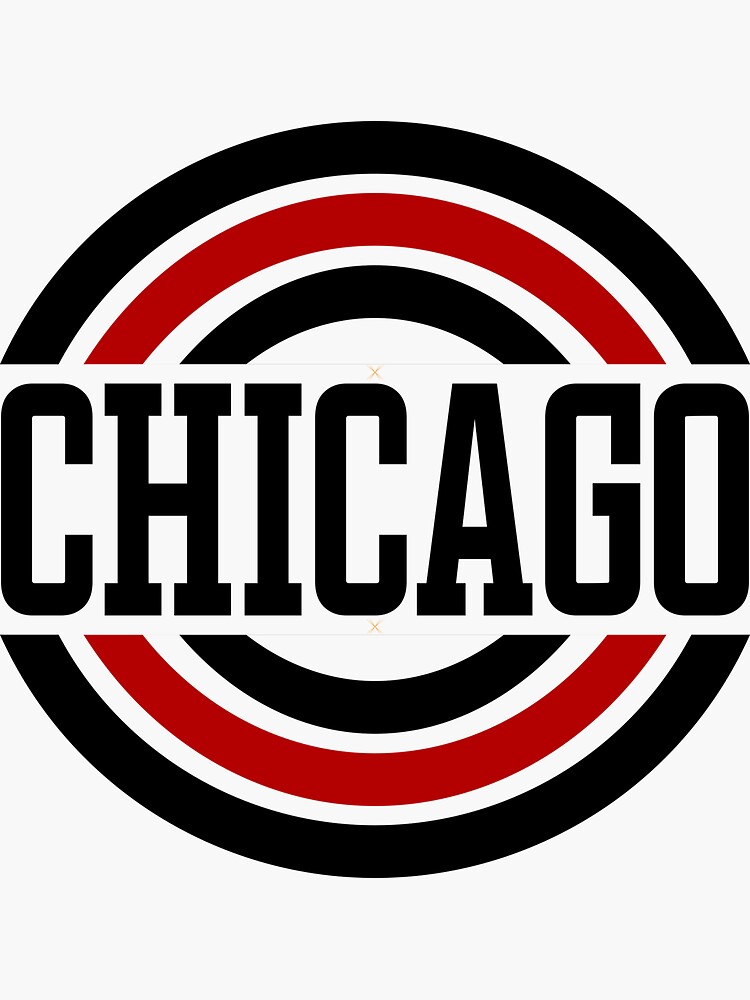 "Chicago Circle Black Red Art Minimal Aesthetic" Sticker for Sale by ...