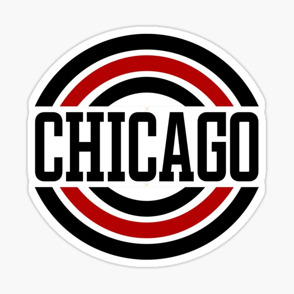 "Chicago Circle Black Red Art Minimal Aesthetic" Sticker for Sale by ...