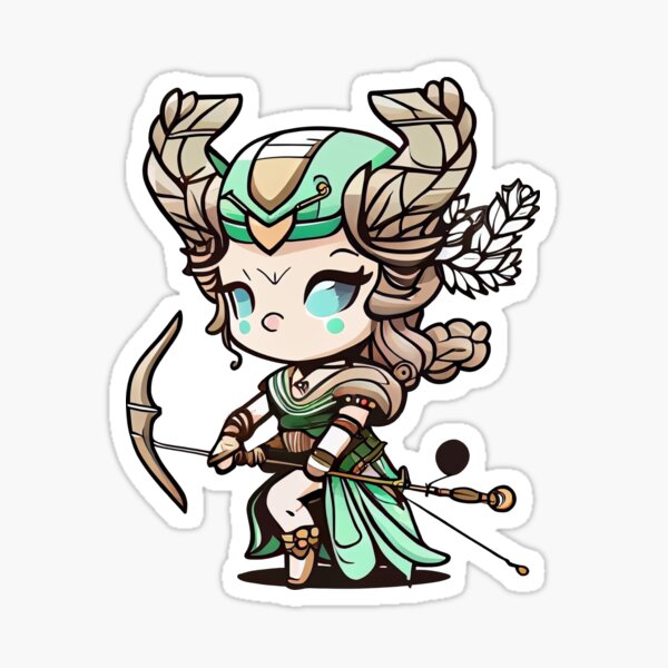 "Cute illustration of the Greek God Artemis" Sticker for Sale by ...