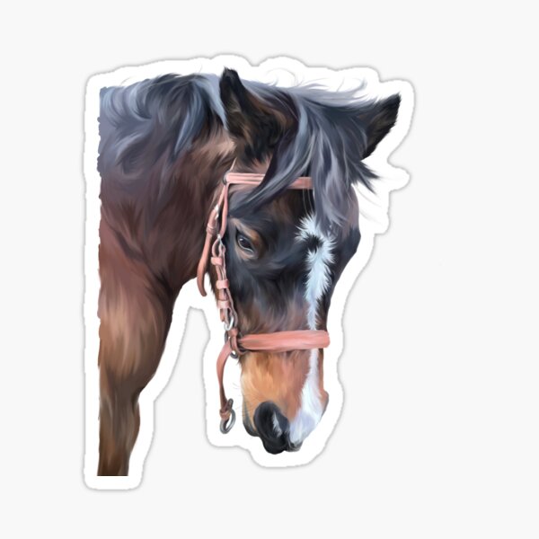 "Horse" Sticker for Sale by Bongothecat | Redbubble