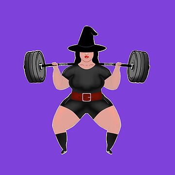 "Powerlifter Witch Funny Halloween Gym " Sticker for Sale by ...