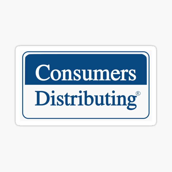 "Consumers Distributing" Sticker for Sale by KGDOTCOM | Redbubble