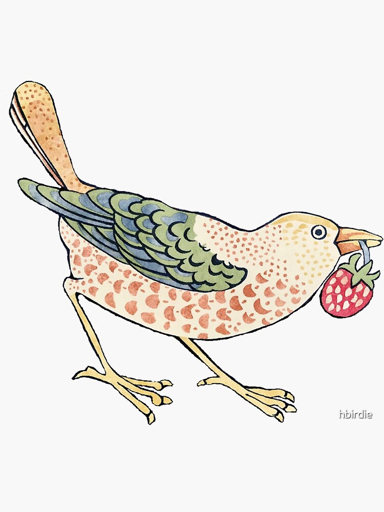 "William Morris Strawberry Thief Bird" Sticker for Sale by hbirdie ...