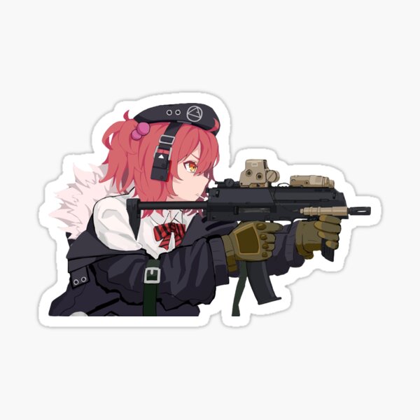 "Anime Girl Gun" Sticker for Sale by kittiescuties | Redbubble