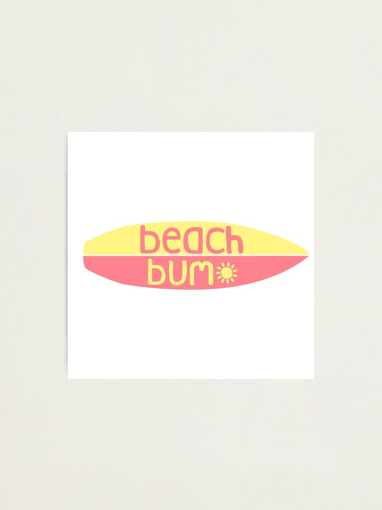 "Beach Bum (pink/yellow)" Photographic Print by its-anna | Redbubble