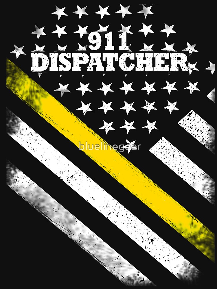 "911 Dispatcher Thin Gold Line Flag" T-shirt by bluelinegear | Redbubble
