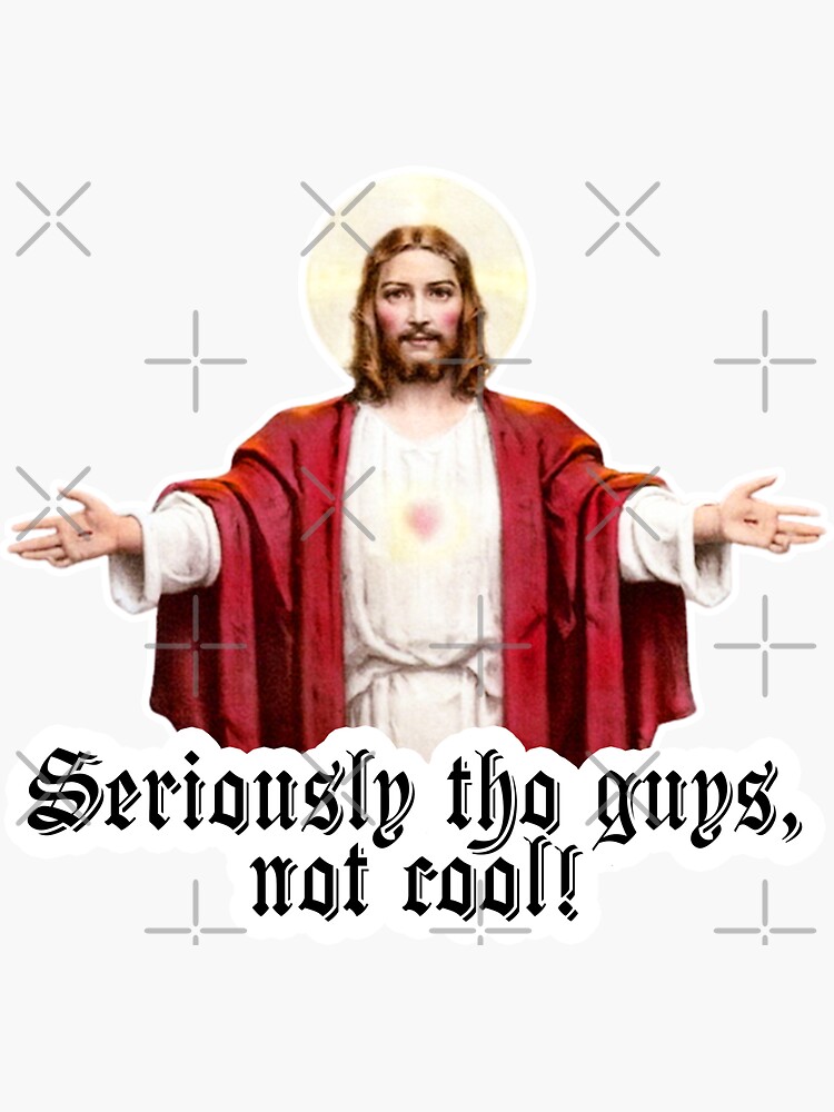 "Funny Angry Jesus Meme Digital Art" Sticker for Sale by Gogmagosh ...