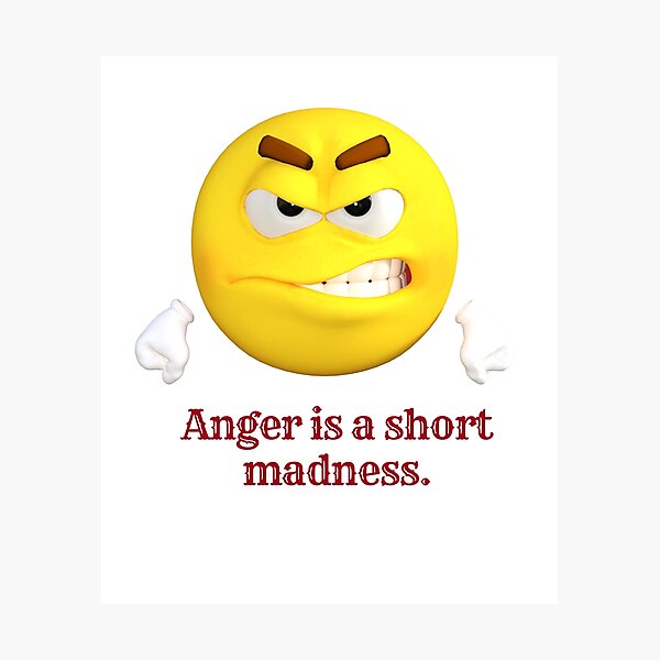 Lámina fotográfica «Emoji ira, rabia, rabia, furia, ira, caspa La ira ...