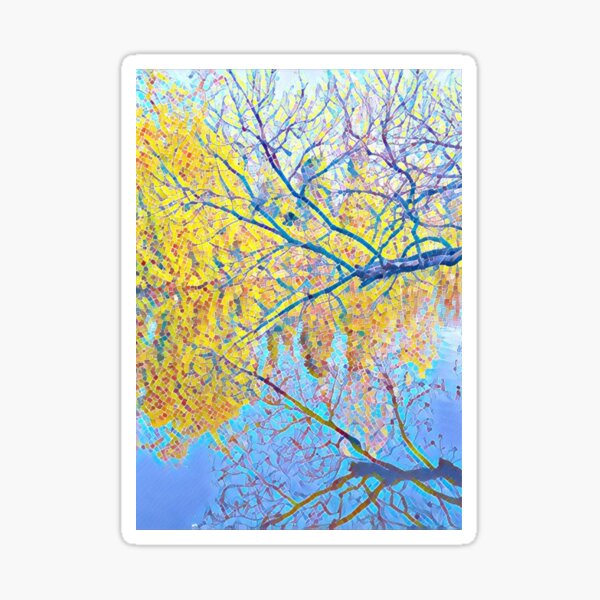 "Scenic autumnal water scape" Sticker for Sale by AlienWork | Redbubble