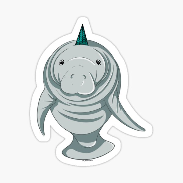 "Manatee Ocean Party" Sticker for Sale by arts-and-sharks | Redbubble