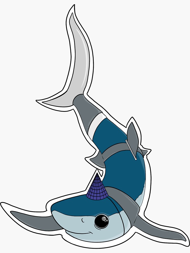 "Ocean Party Shark with Prosthetic Fins" Sticker for Sale by arts-and ...