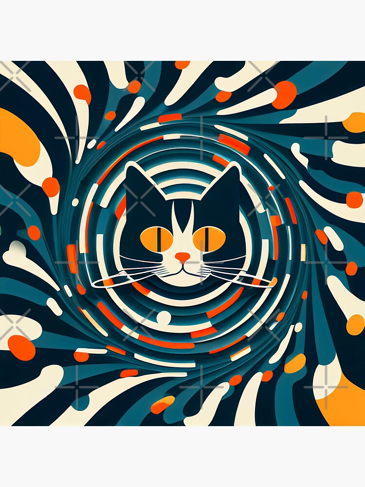 "graphic dizzy cat flat design" Sticker for Sale by Sih-art | Redbubble