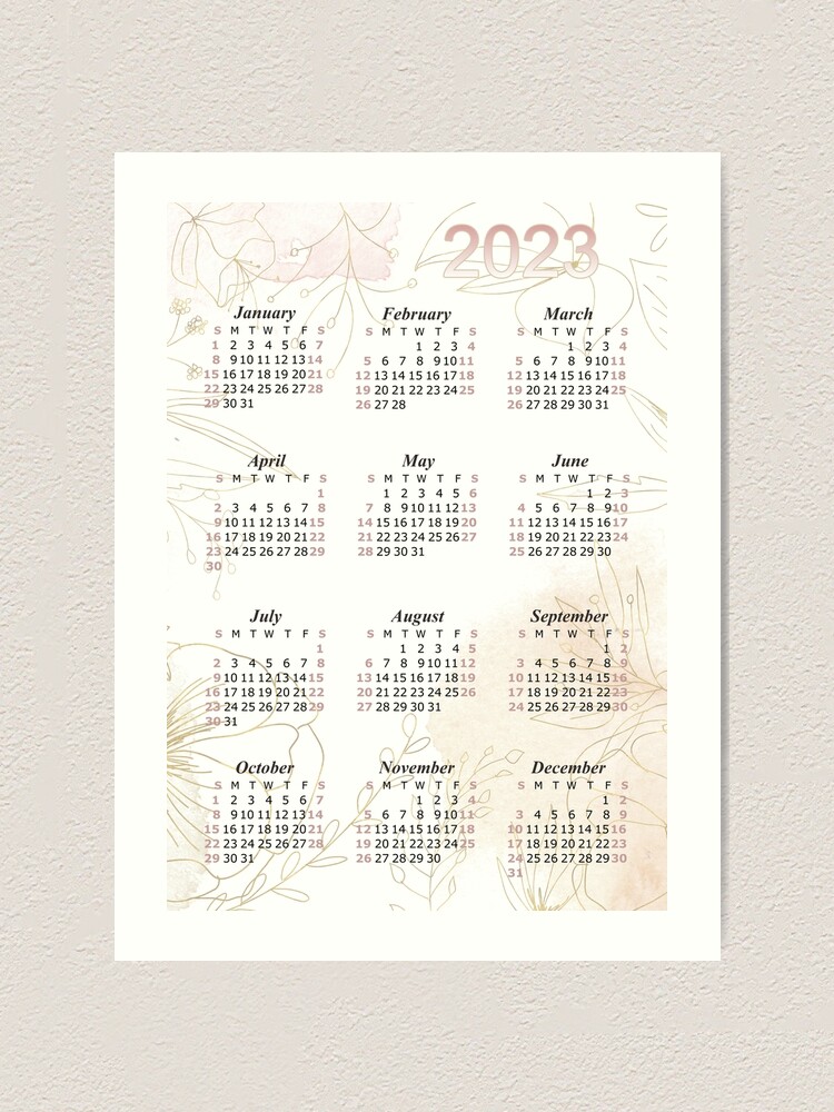 "2023 Yearly Calendar, Wall Calendar 12 Months, Yearly Planner, One ...