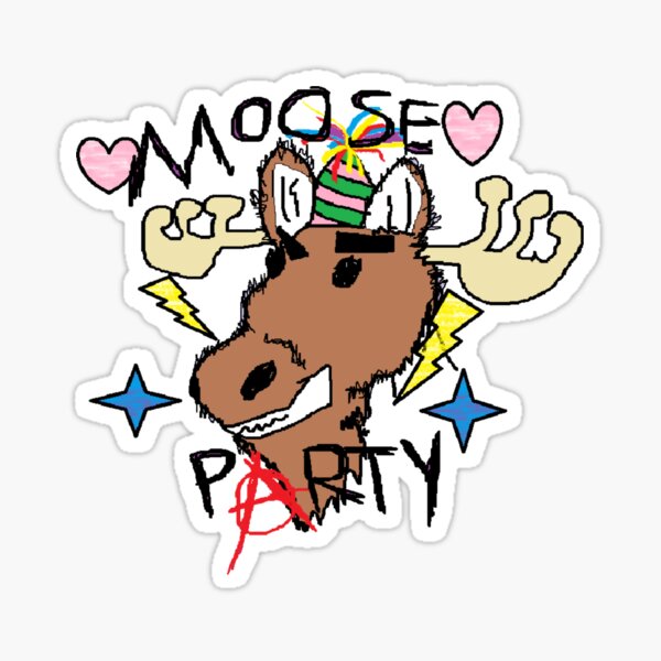 "MOOSE PARTY BAND LOGO" Sticker for Sale by cityofshawnthan | Redbubble