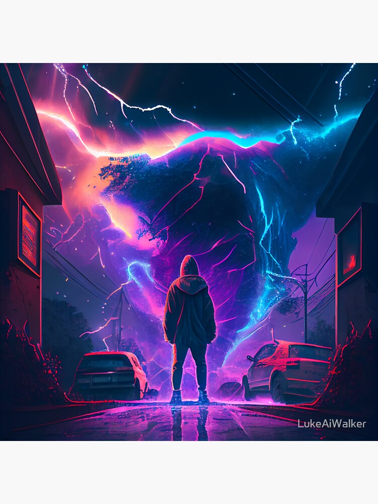 "Neon Storm Chaser" Sticker for Sale by LukeAiWalker | Redbubble