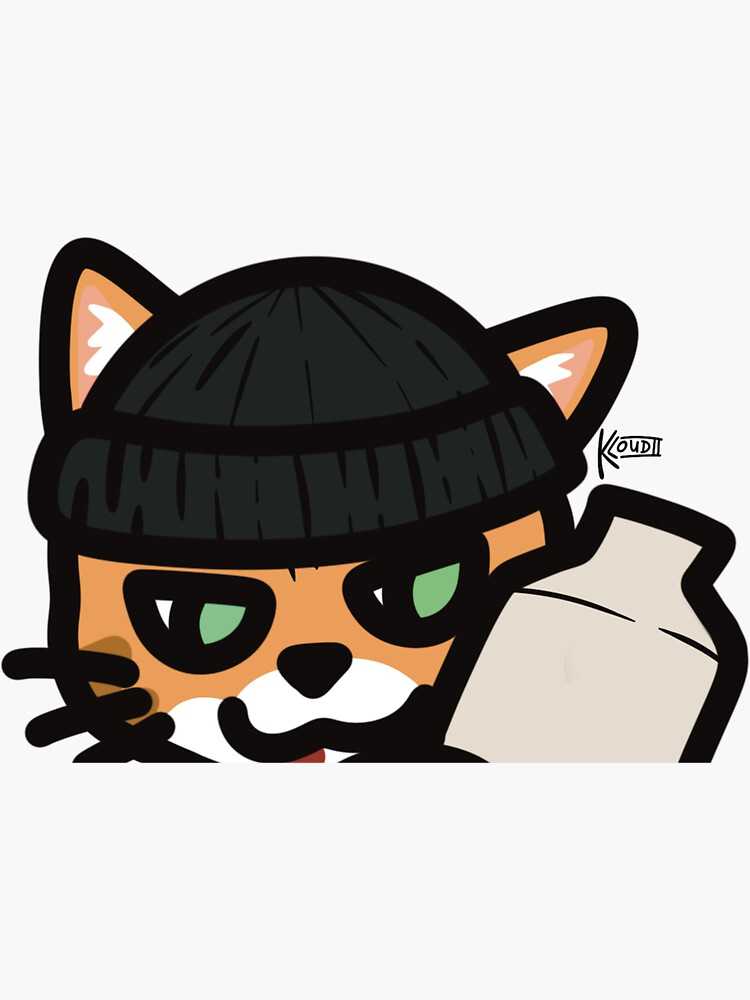 "Oli The Cat Peeking Sticker" Sticker for Sale by Kloudii | Redbubble