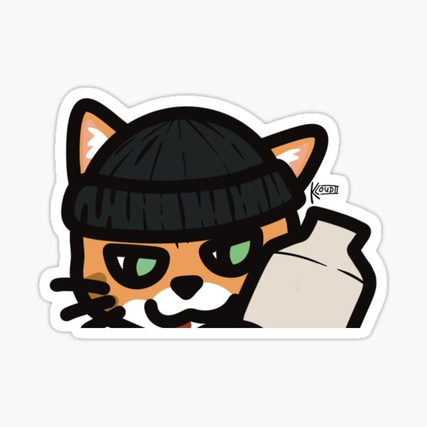 "Oli The Cat Peeking Sticker" Sticker for Sale by Kloudii | Redbubble
