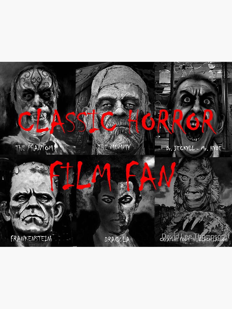 "Horror film fan t shirt design BW1" Sticker for Sale by dltphoto ...