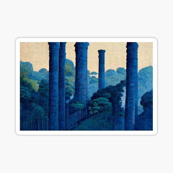 "Blue Pillars" Sticker for Sale by R-PattersonArt | Redbubble