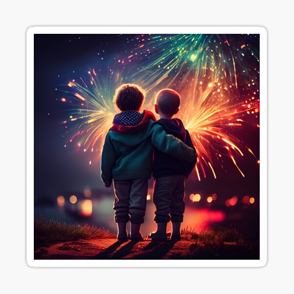 "Brothers and Fireworks" Sticker for Sale by LukeAiWalker | Redbubble