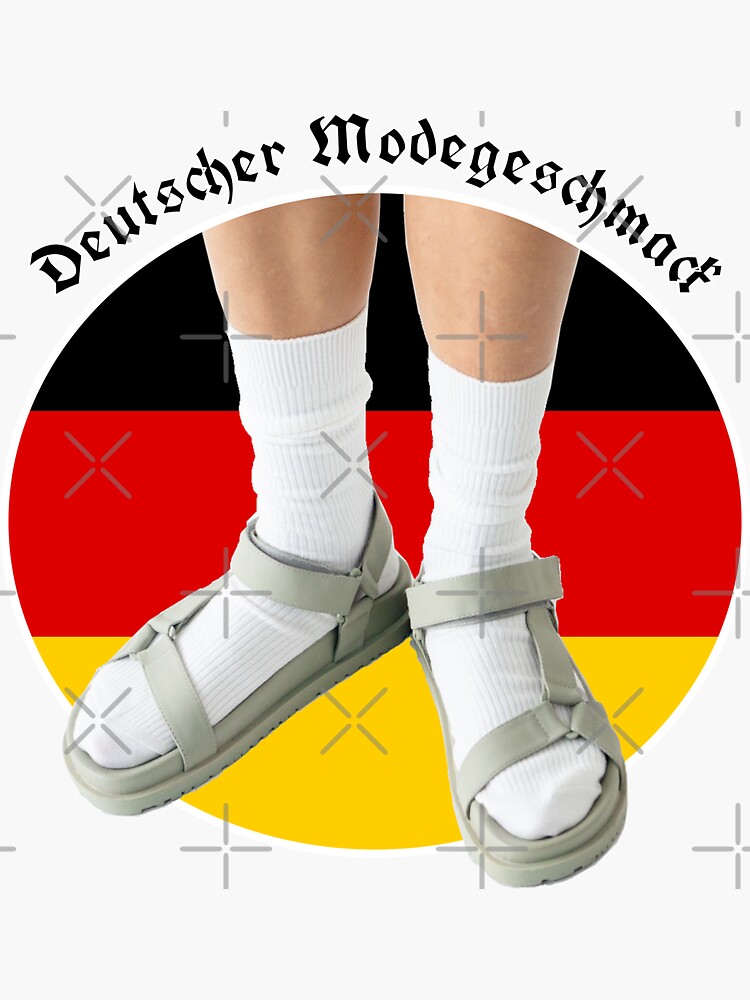 "German Fashion Taste White Sock Sandals Tourist" Sticker for Sale by ...