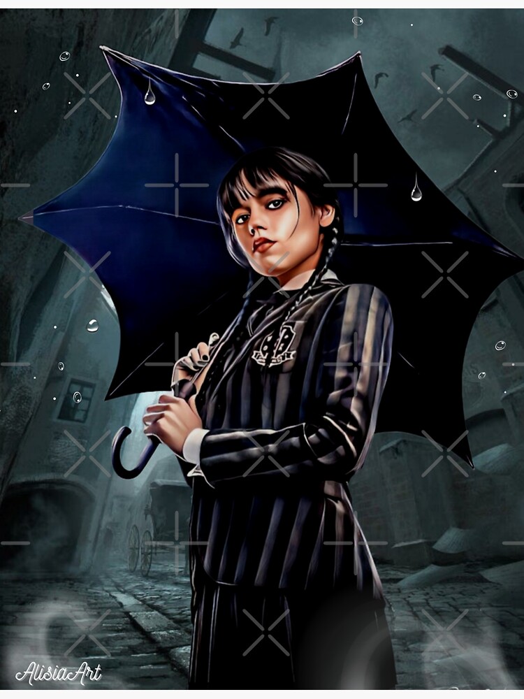 "Wednesday / Rain " Sticker for Sale by AlisiaArt | Redbubble