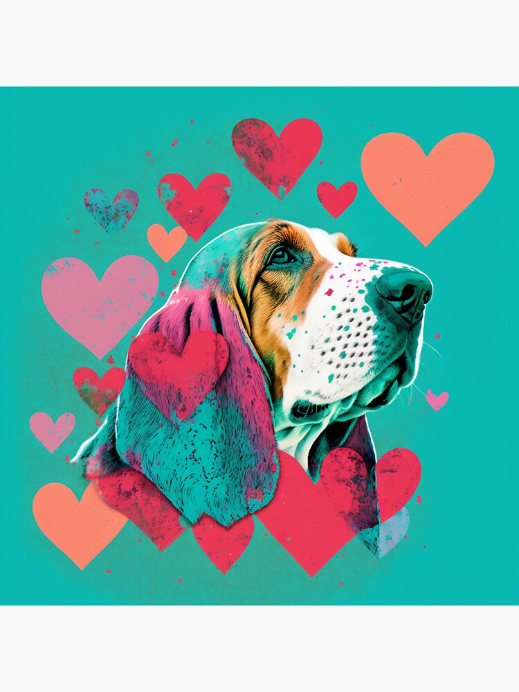 "Basset Hound Dog Lover Valentine Pet Owner Cute Hearts Cut Out ...