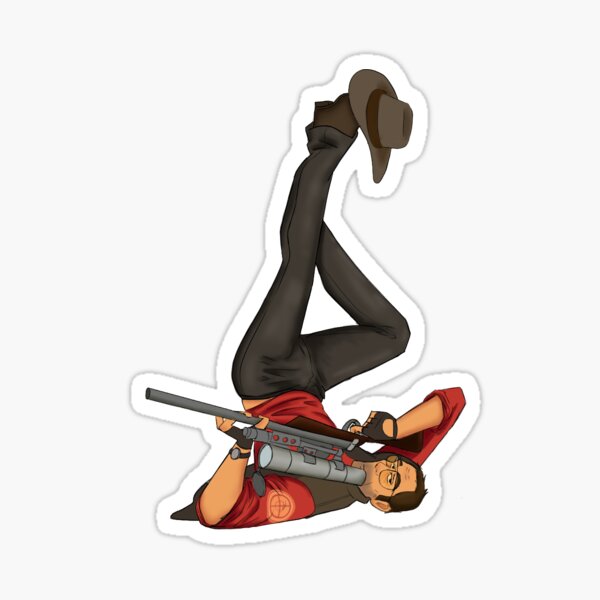 "TF2 Sniper pin up pose" Sticker for Sale by SwirledCon | Redbubble