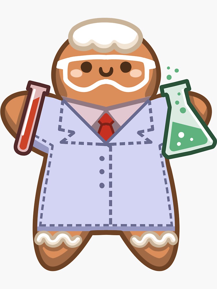 "Gingerbread Scientists " Sticker for Sale by AieenSharifah | Redbubble