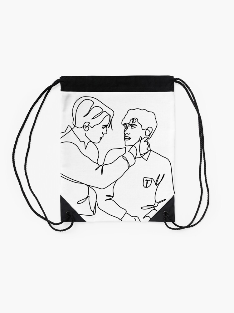 Mochila saco «Nick y Charlie - Arte de una línea, Arte de línea de ...