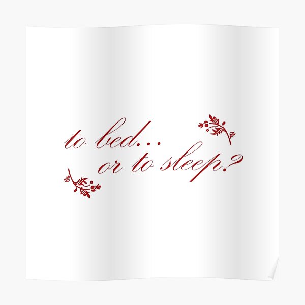 "Outlander - to bed or to sleep?" Poster by laurathedrawer | Redbubble
