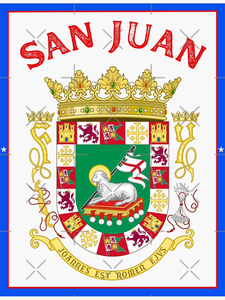 "Puerto Rico Coat of Arms San Juan" Sticker for Sale by FedSherDesign ...